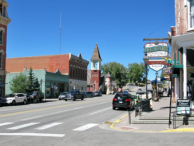 The Leadville, Colorado & Southern Railroad cuts through a golden aspen grove, nature's way of saying "autumn in the Rockies" is worth the climb to 10,000+ feet.