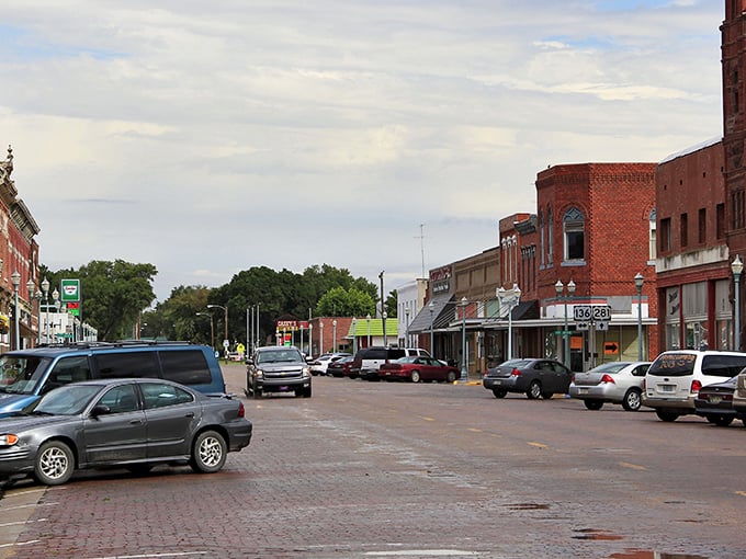 Webster Street stretches into the horizon like a living museum of Americana, where brick-paved streets whisper stories of a bygone era.