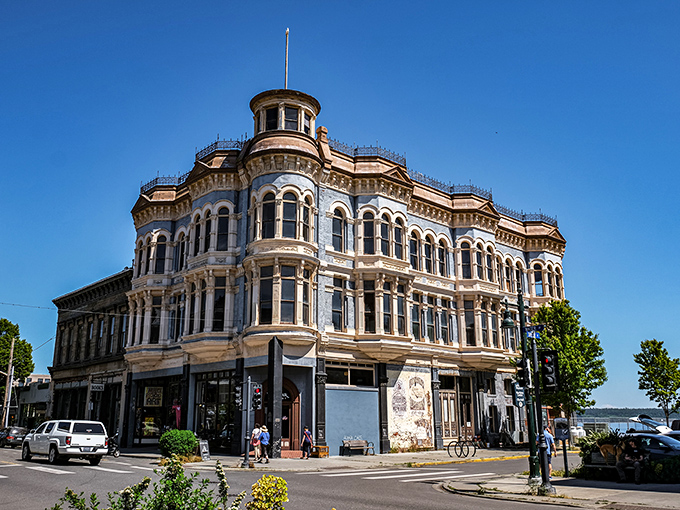 The Hastings Building stands as Port Townsend's crown jewel of Victorian architecture, a reminder that sometimes being abandoned by railroads has its silver linings.