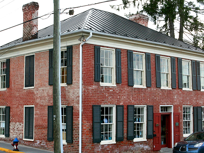 Lewisburg's colorful downtown buildings tell stories in brick and mortar, each fa&ccedil;ade a chapter in the town's architectural narrative.