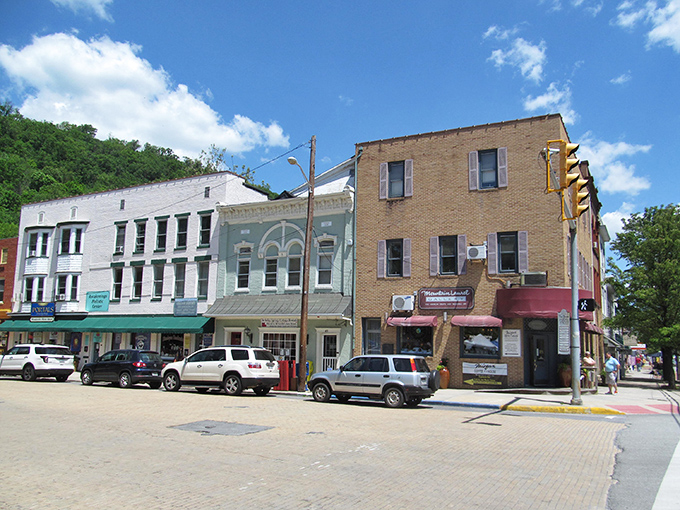 Main Street Berkeley Springs whispers stories of the past while inviting you to discover new treasures. The golden hour light makes even the pavement look collectible.