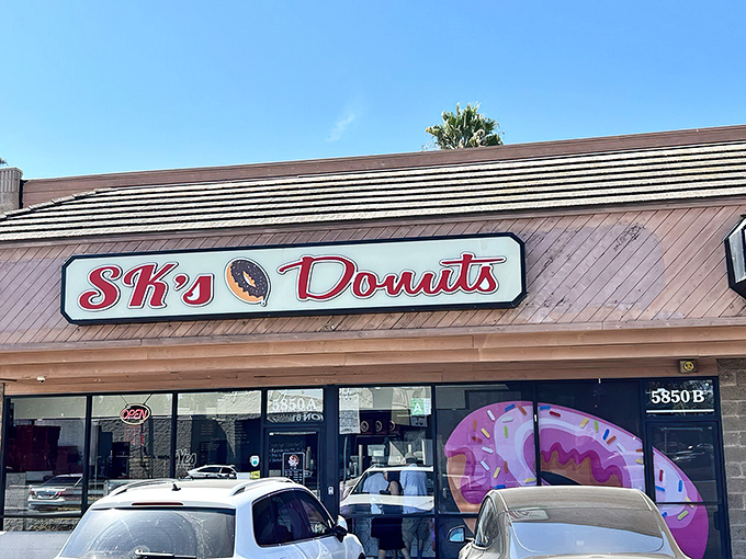 The unassuming storefront of SK Donut & Croissant &ndash; where LA's pastry pilgrims begin their journey to cronut nirvana.
