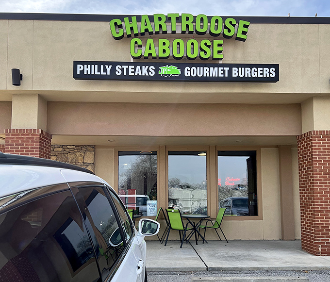 The unassuming exterior of Chartroose Caboose belies the culinary treasures within. Like finding a diamond in a strip mall setting.