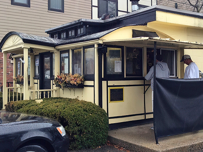The little yellow diner that could! Casey's charming exterior in Natick promises a time-traveling culinary experience that's kept locals coming back for generations.