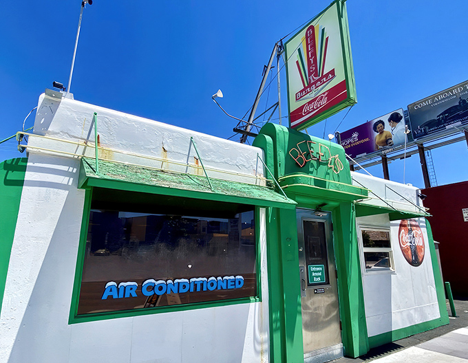 The little green diner that could! Beefy's modest exterior belies the burger magic happening inside this beloved Reno institution.