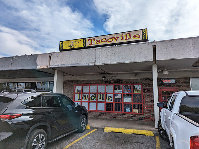 Tacoville's unassuming storefront has been beckoning hungry Oklahomans for decades. The yellow and red sign is like a beacon of burrito bliss.