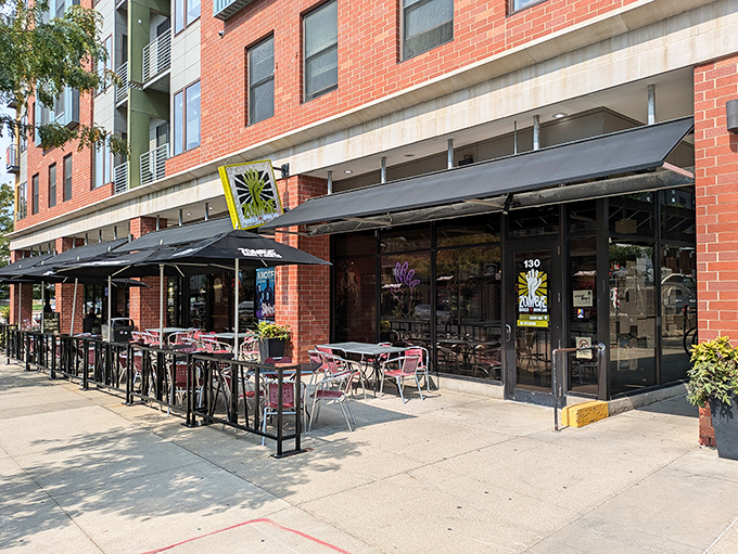 The unassuming exterior of Zombie Burger belies the apocalyptic culinary adventure within. Des Moines' East Village never looked so deliciously dangerous.