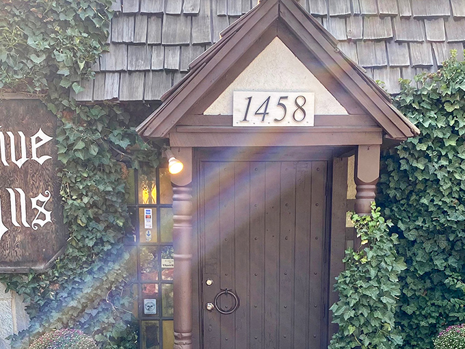 The entrance to Five Alls feels like stumbling upon a secret medieval portal. That ivy-covered doorway at 1458 isn't just an entrance&mdash;it's a time machine.