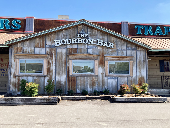 The weathered wooden exterior of Trapper's Bourbon Bar isn't trying to impress anyone&mdash;which is exactly why it's so impressive.