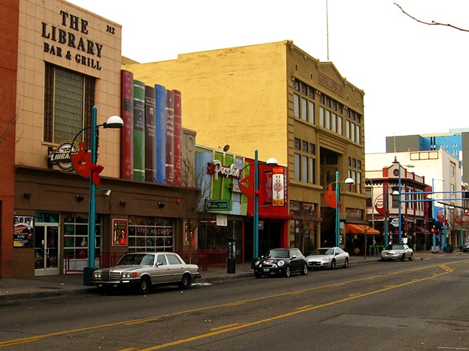 Lindy's Diner anchors this corner of Albuquerque's historic district like a time capsule with neon dreams and Route 66 nostalgia. 