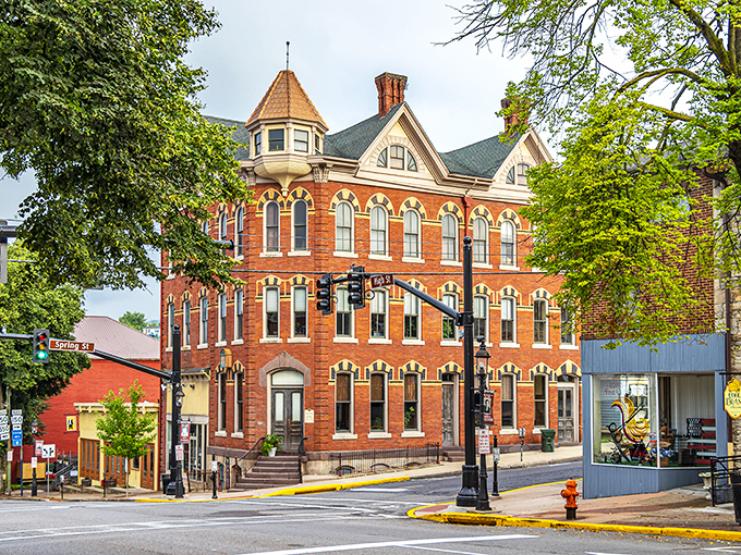 Victorian splendor on full display! Bellefonte's historic downtown buildings showcase the architectural grandeur that makes antiquing here feel like time travel with shopping bags.