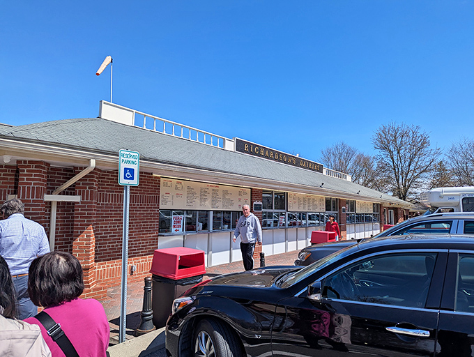 The classic red-brick facade of Richardson's stands as a beacon of sweet nostalgia in Middleton, where ice cream pilgrims have been congregating since 1952.