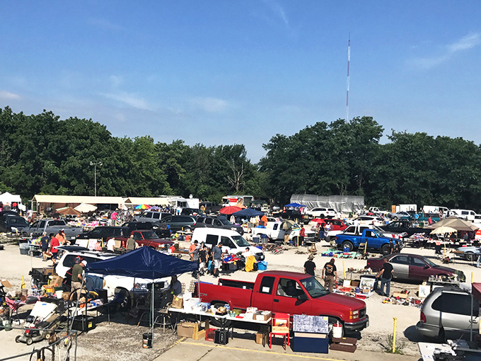 The treasure hunter's paradise stretches as far as the eye can see, with colorful canopies dotting the landscape like a retail Woodstock.
