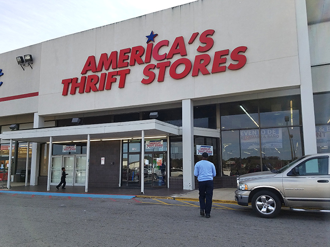 That iconic blue storefront isn't just a building—it's a portal to possibility, where bargain hunters begin their quest for hidden treasures.
