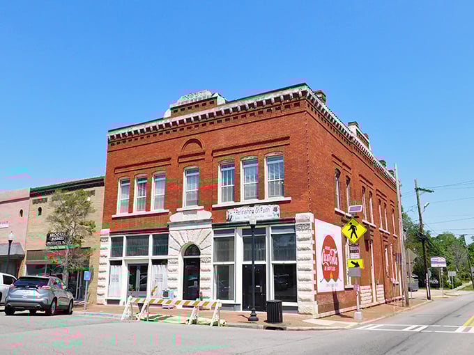 Brick facades with character to spare - downtown Sandersville feels like walking through a living postcard of small-town America.
