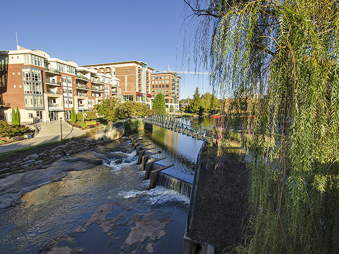 Greenville's golden hour transforms ordinary buildings into silent storytellers, whispering tales of the city's textile past and vibrant present.