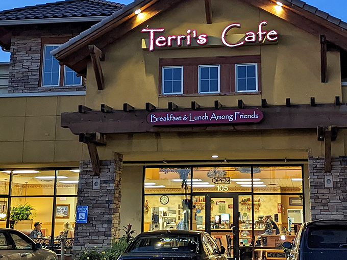Terri's Caf&eacute; welcomes you with its warm yellow exterior and rustic wooden accents&mdash;like a mountain lodge that happens to serve life-changing pancakes.
