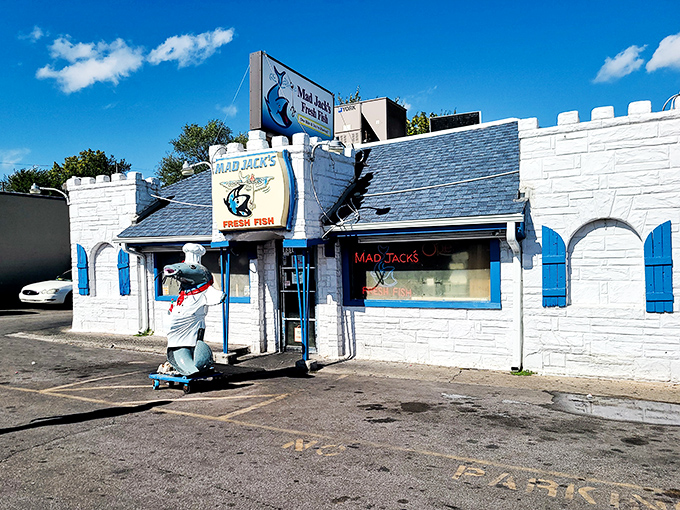 The little white building with blue trim might not look like much, but inside Mad Jack's Fresh Fish lies seafood nirvana that'll make you forget you're in Kansas.