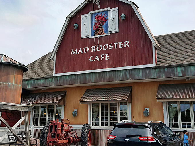 The iconic red barn facade isn't just for show&mdash;it's a promise that what's inside will make your morning cluck with delight.