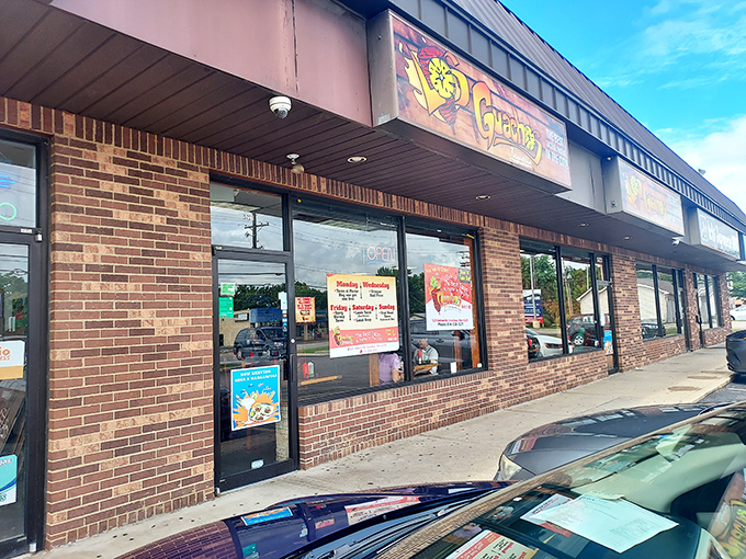 The unassuming storefront promises "THE BEST TACO AL PASTOR IN THE CITY!" &mdash; a bold claim that Los Guachos actually manages to back up.