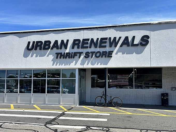The unassuming exterior of Urban Renewals belies the wonderland of bargains waiting inside. Like a thrift store speakeasy, you need to know it's there.