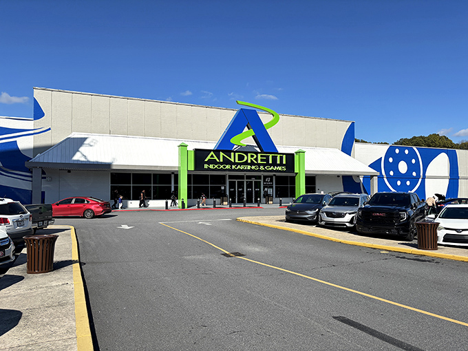 The iconic green "A" welcomes thrill-seekers to Andretti Indoor Karting & Games, where Marietta residents trade ordinary afternoons for extraordinary adventures. 