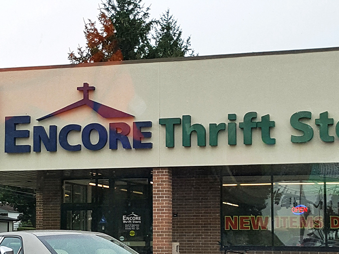 The unassuming brick fa&ccedil;ade of Encore Thrift Store belies the treasure trove waiting inside, where new items arrive daily to tempt bargain hunters. 