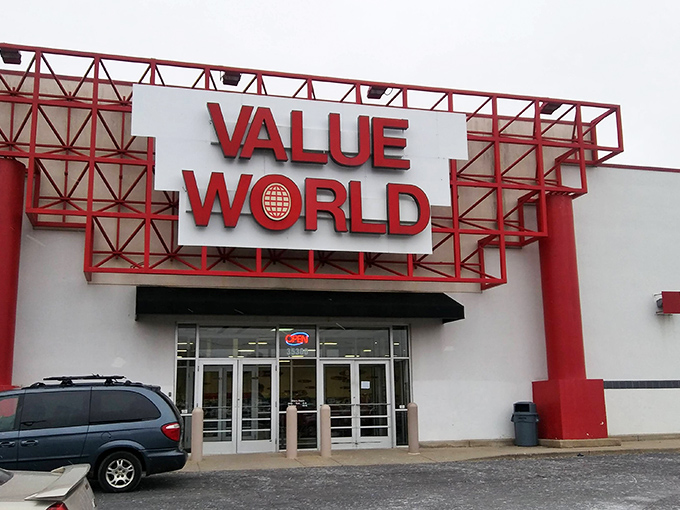 The unassuming facade of Value World belies the treasure trove within, like a poker player with a royal flush maintaining a perfect poker face.
