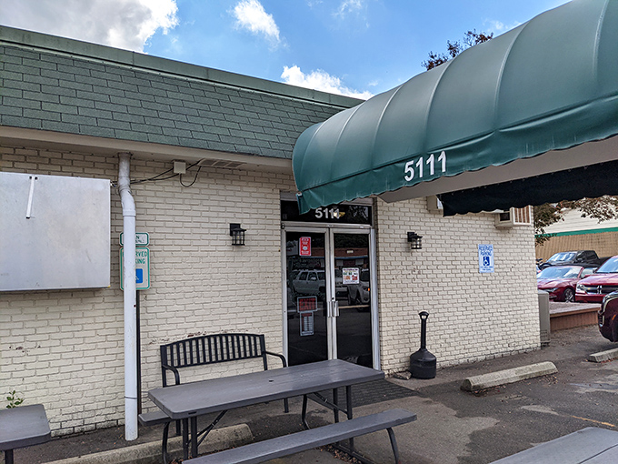 The unassuming exterior of Pam's Farmhouse Restaurant might fool you, but that green awning marks the entrance to breakfast paradise in Raleigh.