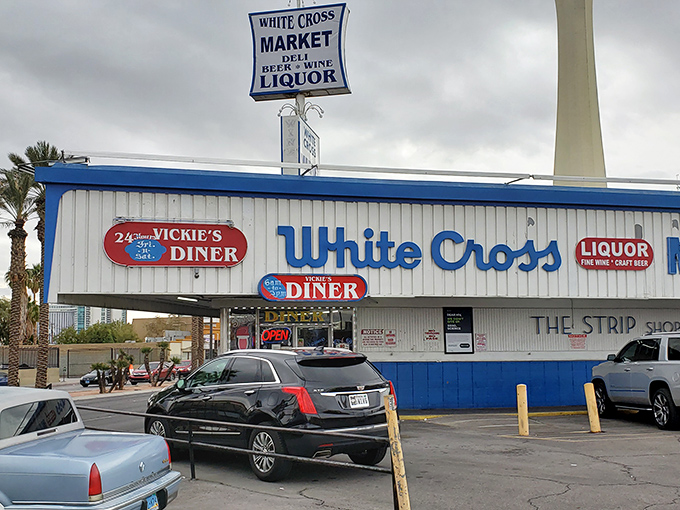 Welcome to Vickie's Diner, where the neon dreams of Vegas meet the comforting embrace of small-town America. This unassuming facade hides a treasure trove of culinary delights that would make even Elvis say, "Thank you, thank you very much!"
