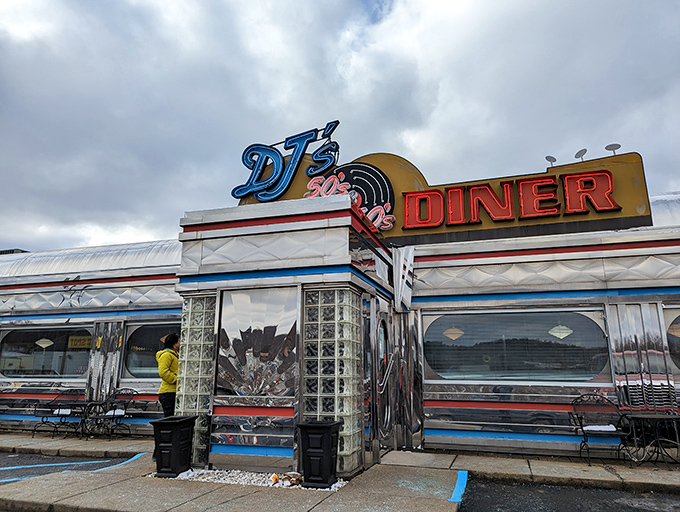 The gleaming silver exterior of DJ's isn't just a diner&mdash;it's a time machine with neon signs instead of buttons and dials.