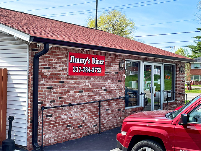 The brick exterior of Jimmy's Diner may be humble, but inside awaits culinary magic that keeps Indianapolis locals coming back for decades.