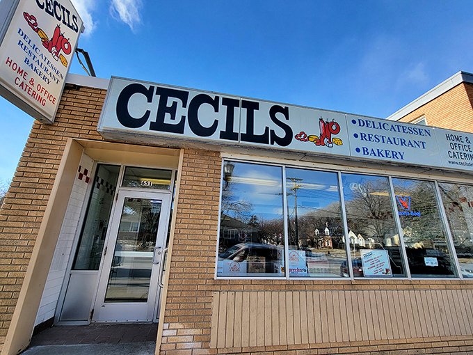 Welcome to Cecil's, where the neon sign promises delights and the brick facade holds decades of delicious secrets.