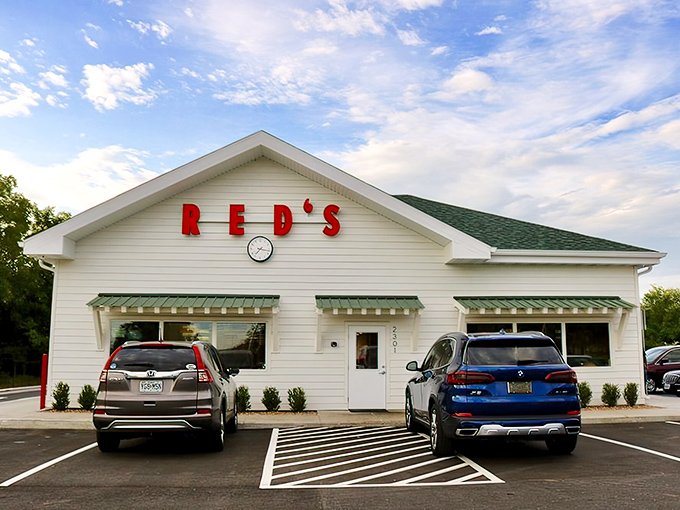 The storybook white facade with bold red letters promises the kind of all-American meal that makes nutritionists weep and food lovers rejoice.