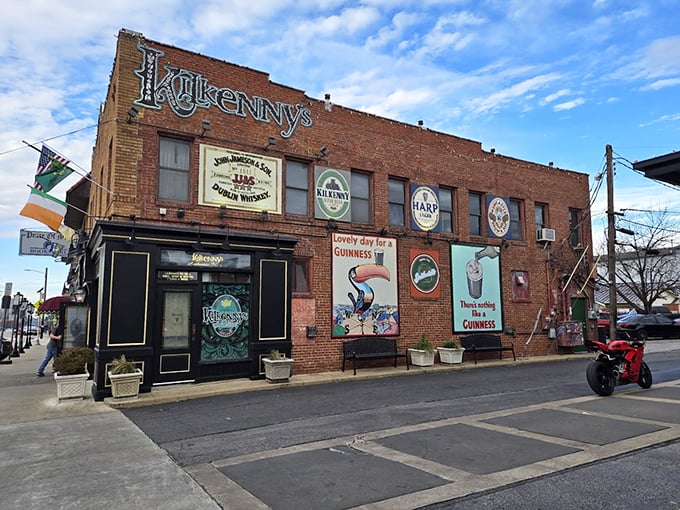 The brick facade of Kilkenny's stands like an Irish embassy on Tulsa soil, complete with Guinness murals that practically wink at passersby.
