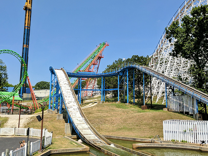 The twisting green and orange tracks of this coaster promise the kind of stomach-dropping thrills that make adults forget about mortgage payments.