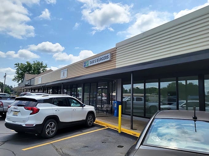 Unassuming strip mall treasure proves once again that extraordinary culinary experiences often hide behind ordinary facades. Dub's Burgers awaits inside.