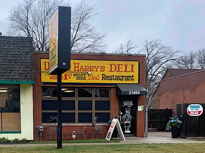The bright yellow sign beckons like a lighthouse for the hungry, promising deli salvation on Harper Avenue in St. Clair Shores.