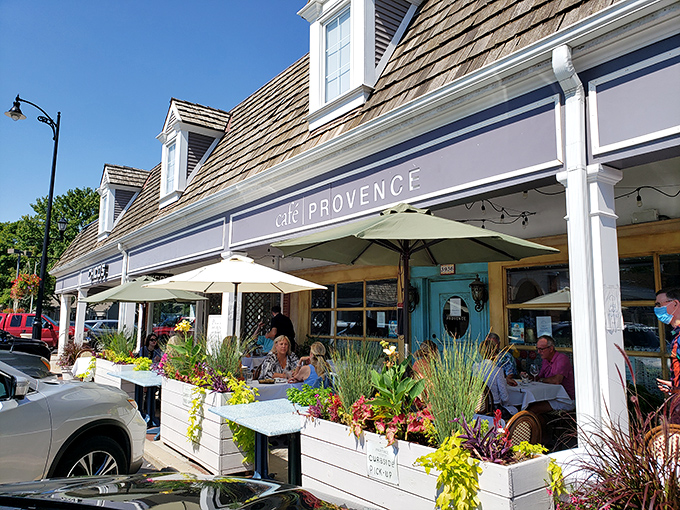 The charming fa&ccedil;ade of Caf&eacute; Provence beckons with its blue awning and lush planters&mdash;a slice of Southern France hiding in plain sight in Prairie Village.