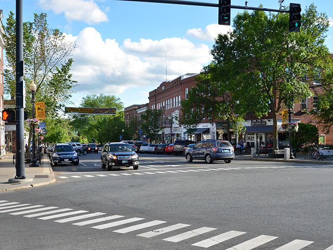 Main Street magic in Hanover, where New England charm meets Ivy League intellect. The perfect small-town intersection where you might accidentally learn something between coffee stops.