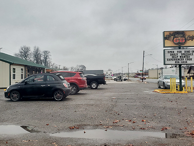 The modest exterior belies the time-traveling experience within. This unassuming Route 66 landmark has been feeding hungry travelers longer than most interstate highways have existed.