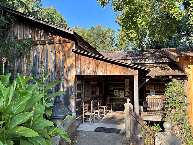 Rustic elegance nestled in North Carolina greenery, where the restaurant's timber frame and metal roof suggest serious business is happening in those kitchens.