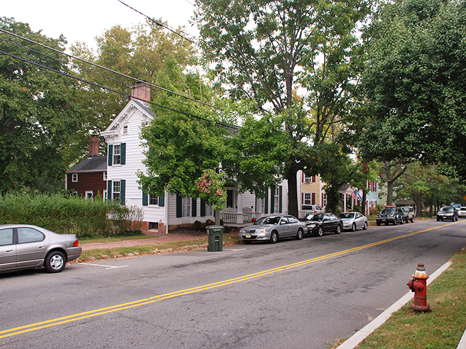 Classic colonial charm lines Main Street in Cranbury, where historic homes stand proudly as if time decided to take a permanent vacation.