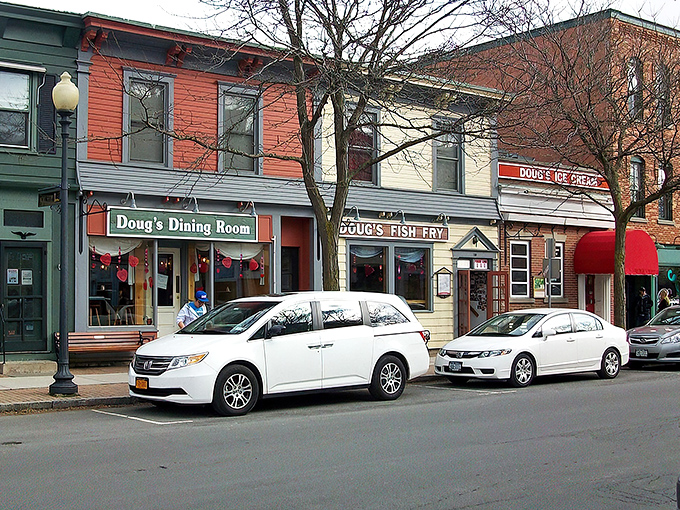 The historic Sherwood Inn stands as Skaneateles' cornerstone, where stone walls have witnessed two centuries of travelers finding respite from the road.