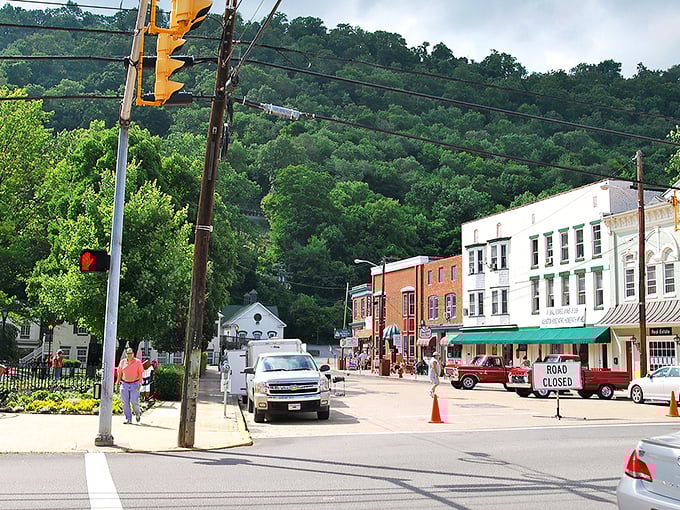 Main Street charm that feels like stepping into a Norman Rockwell painting, complete with vintage cars and storefronts that whisper stories of simpler times.