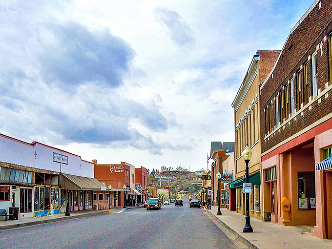 Downtown Silver City stretches before you like a movie set where the Wild West meets artistic revival, complete with historic storefronts and mountain-framed horizons.