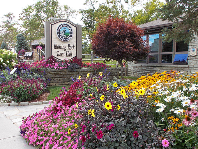 Main Street magic in full swing. Blowing Rock's historic storefronts invite you to park the car, stretch your legs, and remember what shopping was like before Amazon conquered our credit cards.