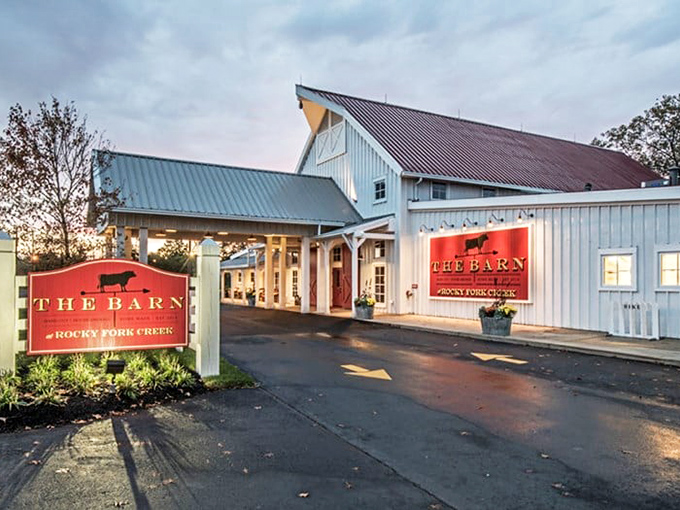 The iconic red and white exterior beckons like a culinary lighthouse. This isn't just a restaurant&mdash;it's a destination worth the drive from anywhere in Ohio. Photo credit: <a href="https://www.google.com/maps/contrib/117145315442820253174/photos/@38.8712982,-77.2746301,21697m/data=!3m2!1e3!4b1!4m3!8m2!3m1!1e1?entry=ttu&g_ep=EgoyMDI1MDQzMC4xIKXMDSoASAFQAw%3D%3D" target="_blank" rel="noopener noreferrer">Daniel Farinella</a>