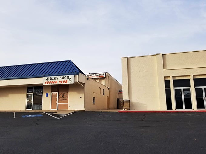 The unassuming exterior of Rusty Barrell Supper Club proves once again that culinary treasures often hide in plain sight. Oklahoma's carnivore paradise awaits behind that modest door.