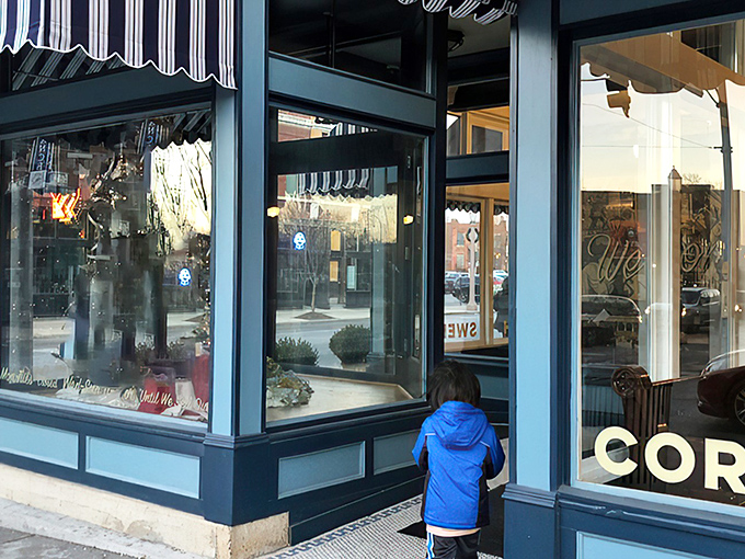 Gold script against blue windows announces "Grace" like an elegant invitation from a Southern friend who knows how to cook.